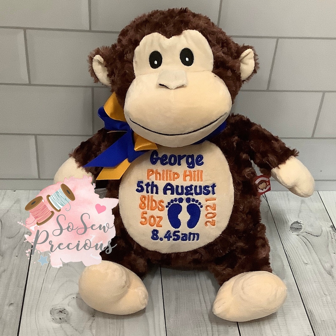 Cubbie Monkey, Personalised Teddy Bear, Great Birthday Gift for Kids ...
