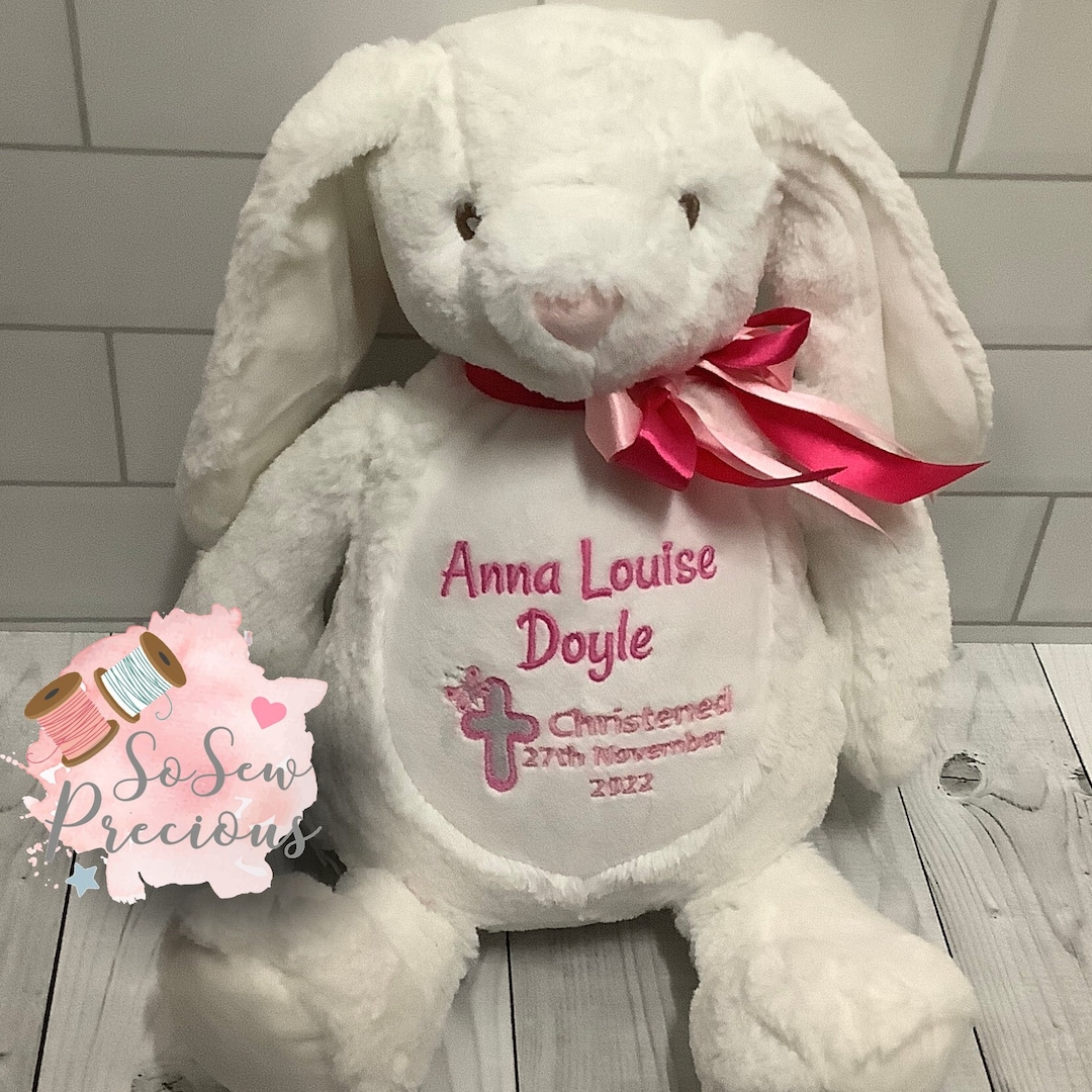 Personalised Bunny Rabbit Teddy Bear, Birthday Gift, Boy or Girl ...