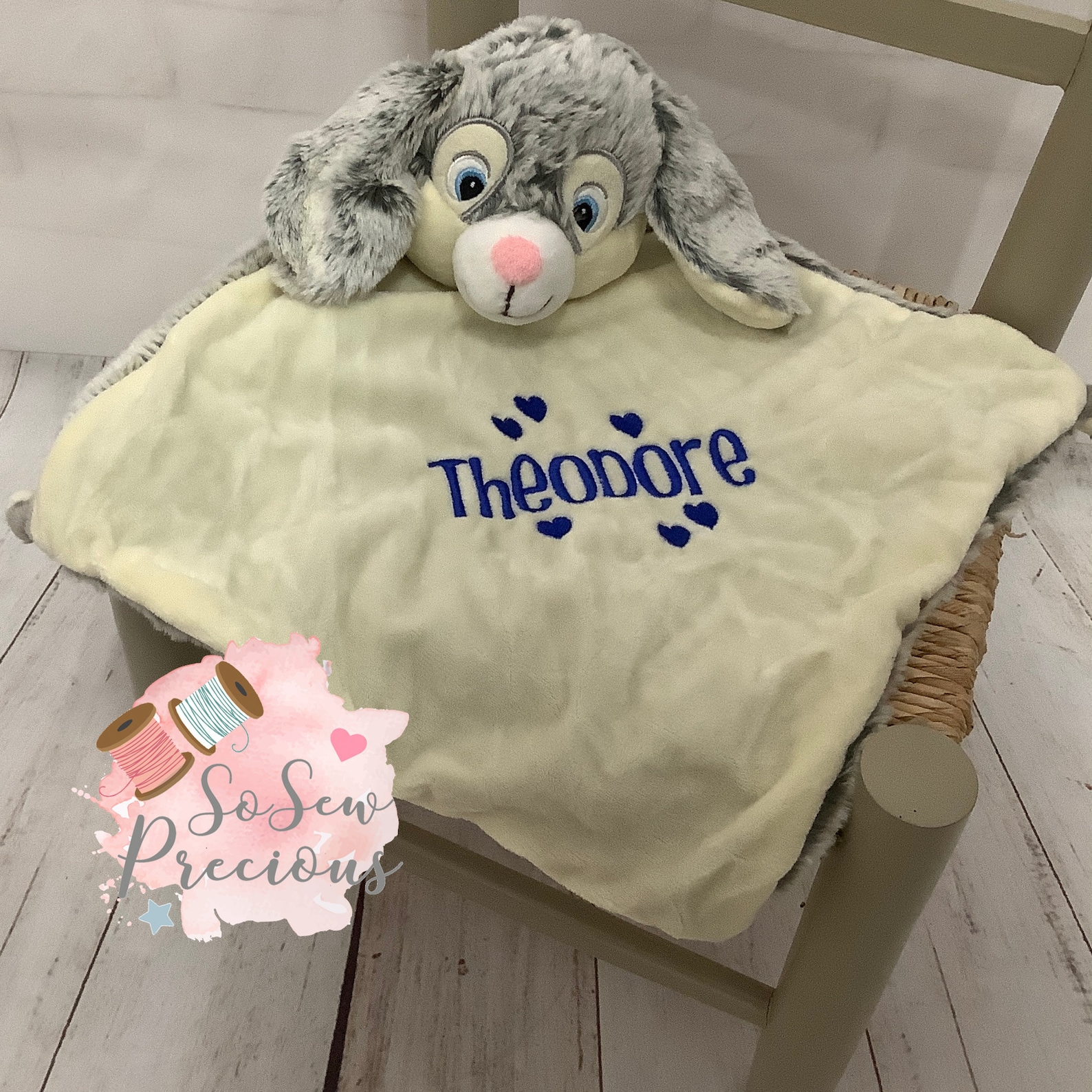 Personalised baby comforter blankie bunny rabbit cubbies | Etsy