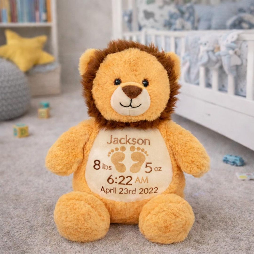 Personalised Cubbies Baby Lion, Embroidered Baby Gift, Personalised ...