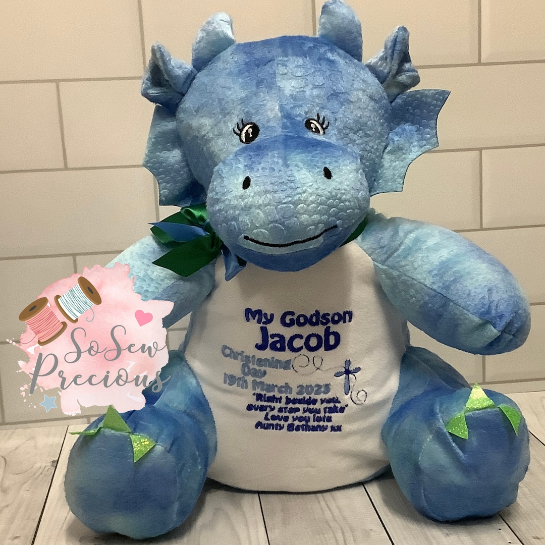 Personalised Dragon Teddy Bear, Birthday Gift, Boy or Girl ...