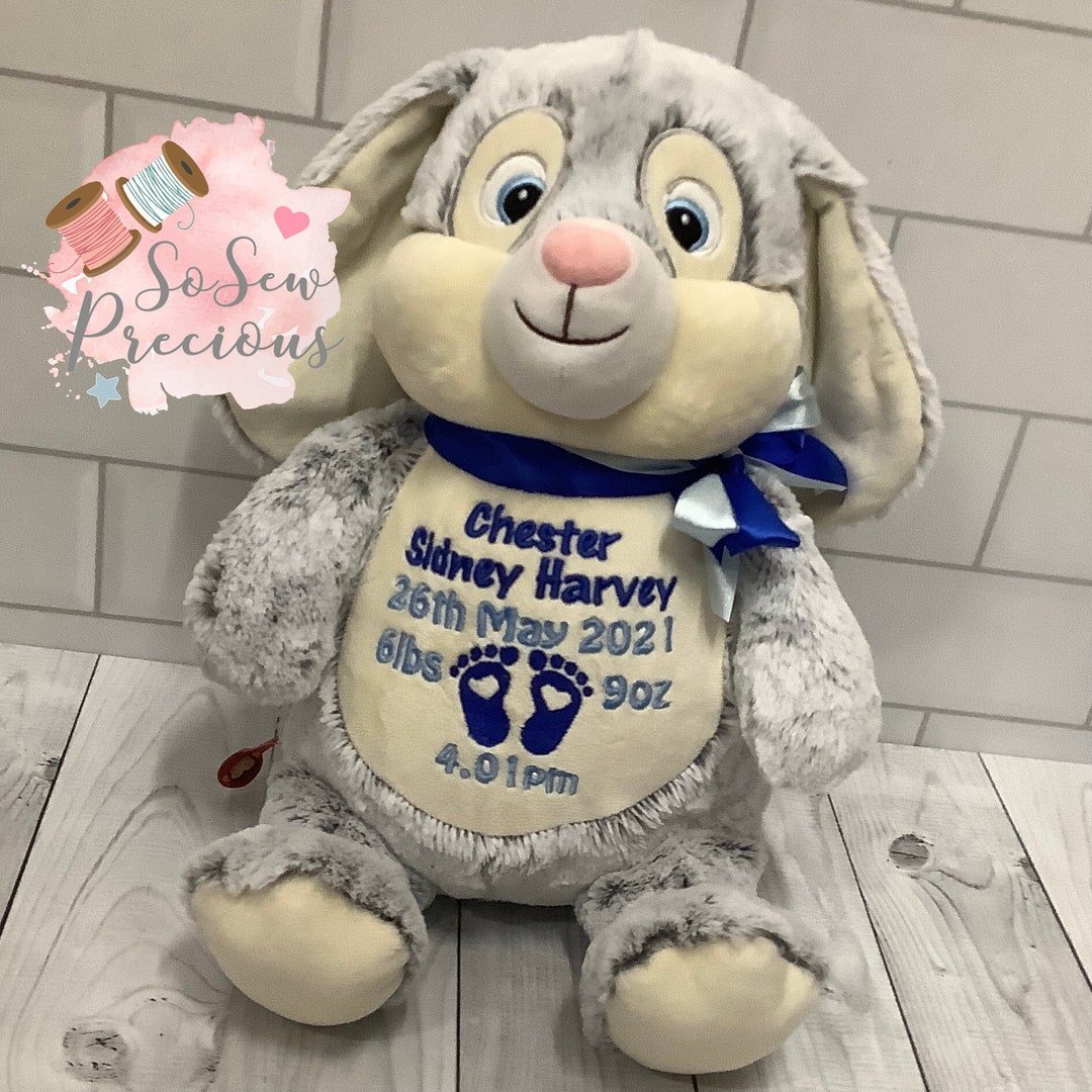 Personalised Cubbies Bunny Rabbit, Embroidered Baby Gift, Teddy Bear ...