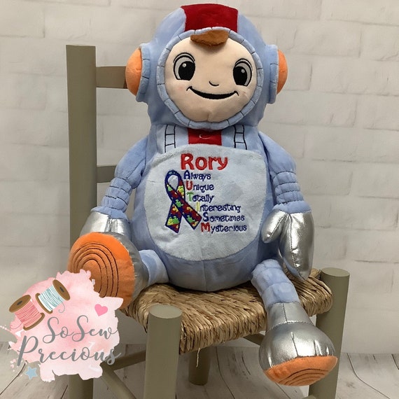 Personalised Autism Teddy Bear Embroidered Custom Cubbies | Etsy