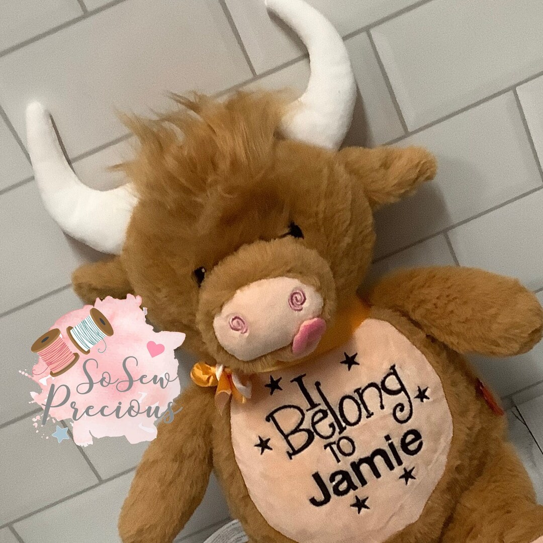 Personalised Cubbies Highland Cow Teddy Bear, Birthday Gift, Boy or ...