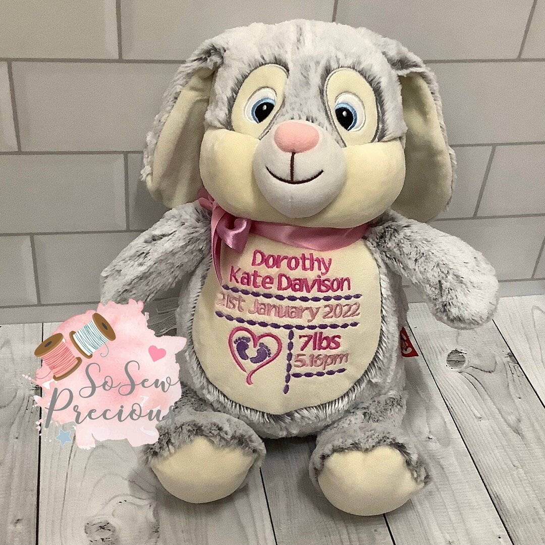 Personalised Cubbies Bunny Rabbit, Embroidered Baby Gift, Teddy Bear ...