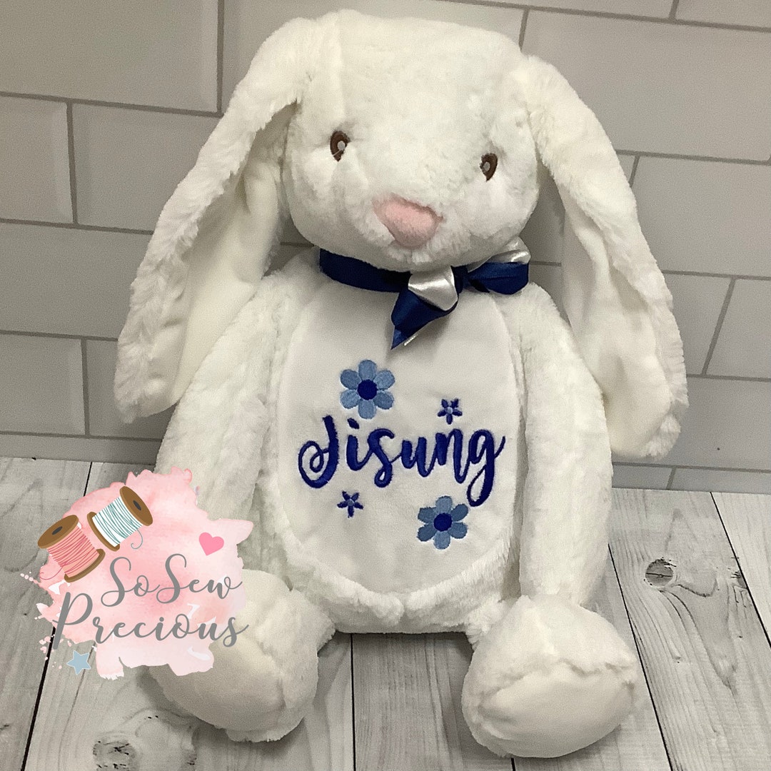 Personalised Bunny Rabbit Teddy Bear, Birthday Gift, Boy or Girl ...