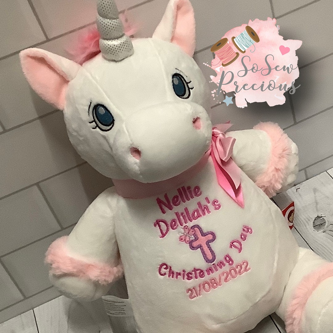 Personalised Cubbies Unicorn Teddy Bear, Embroidered, Bridesmaid ...