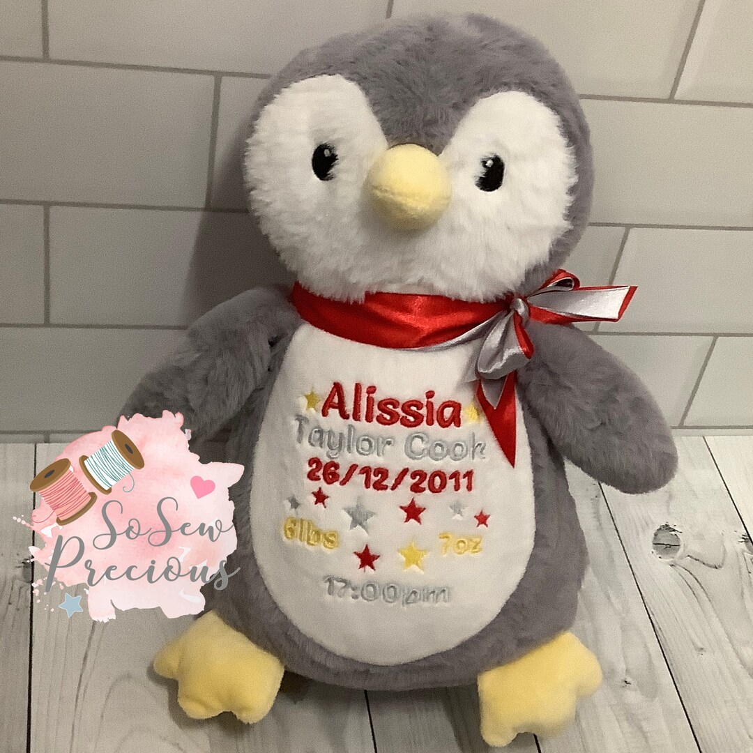 Personalised Penguin Teddy Bear, Birthday Gift, Boy or Girl ...