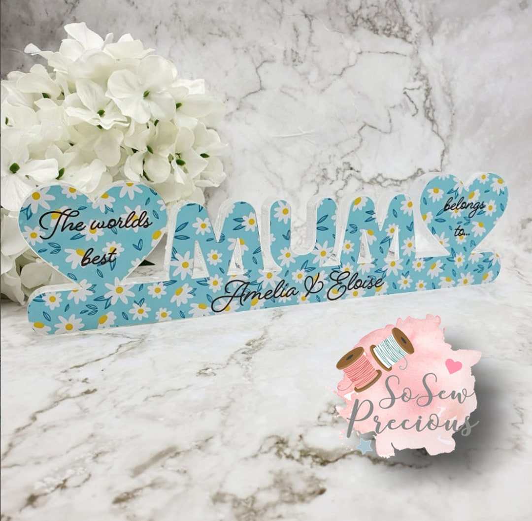 Personalised Freestanding Mum Plaque, Gift for Mothers Day ...