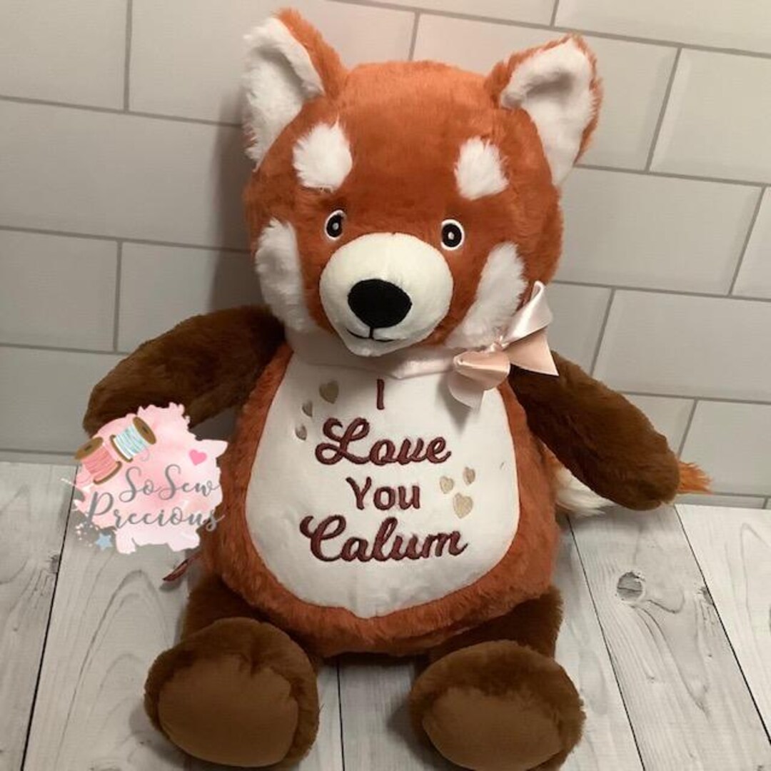 Personalised Cubbies Baby Red Panda, Embroidered Baby Gift ...