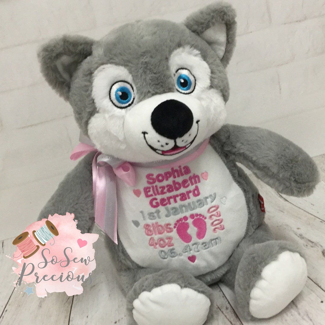 Personalised Cubbies Teddy Bear, Husky Dog, Great Birthday Gift for ...