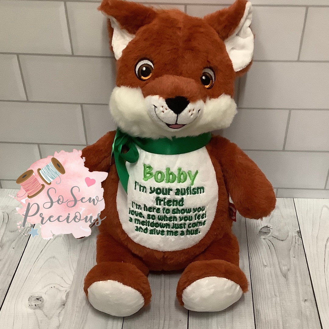 Personalised Autism Teddy Bear, Embroidered Custom Cubbies, Gift ...