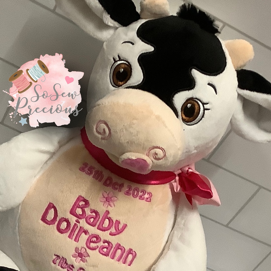 Personalised Cubbies Cow,i Belong to Baby Gift, Personalised Teddy Bear ...