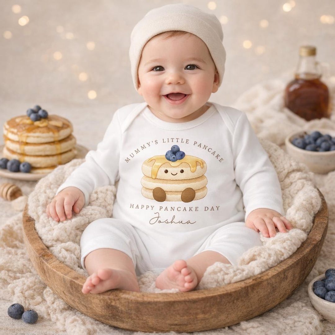 Personalised Baby Romper Suit, Pancake Day Tuesday , Choice of Size ...
