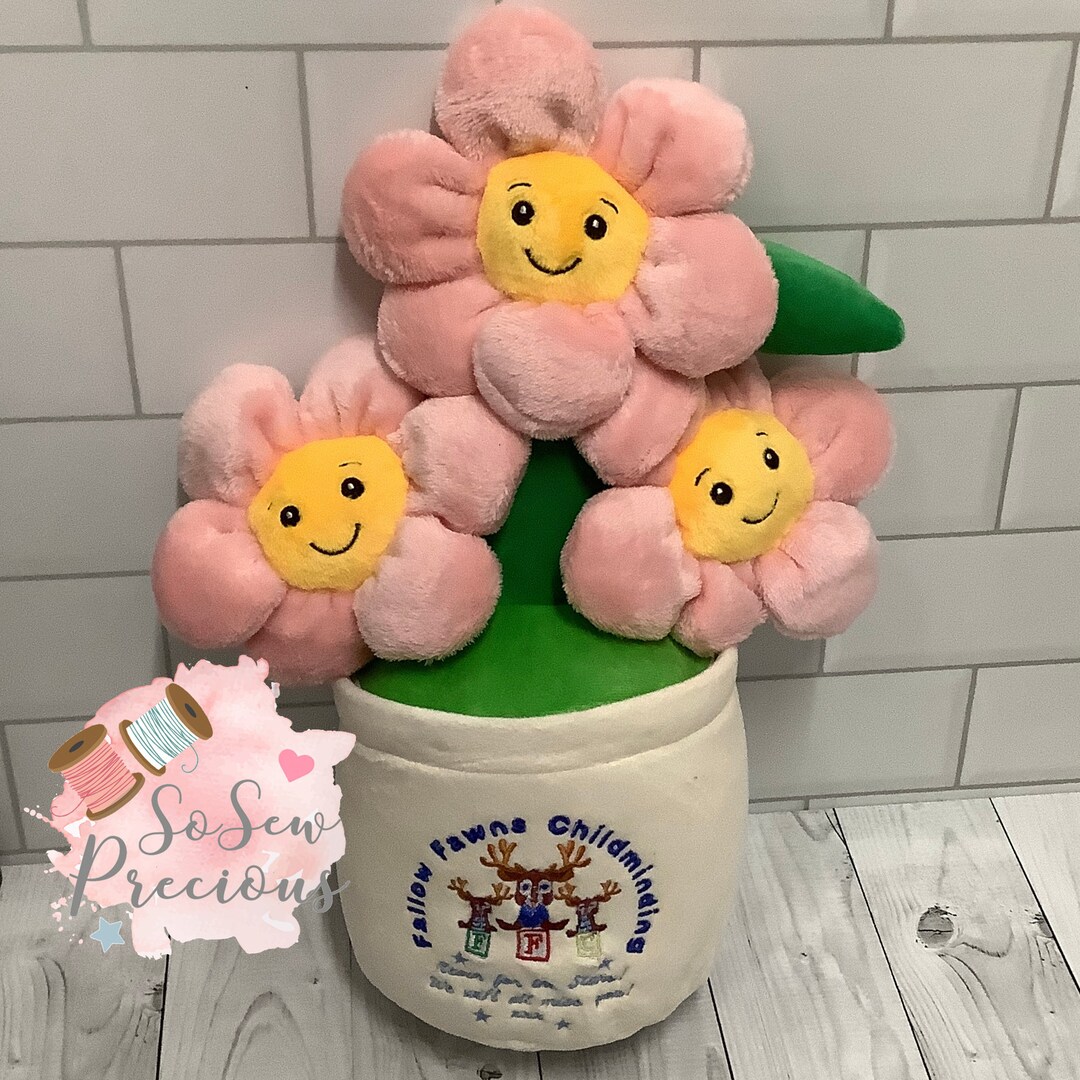 Personalised Vase of Flowers Teddy Bear, Birthday Gift, Boy or Girl ...