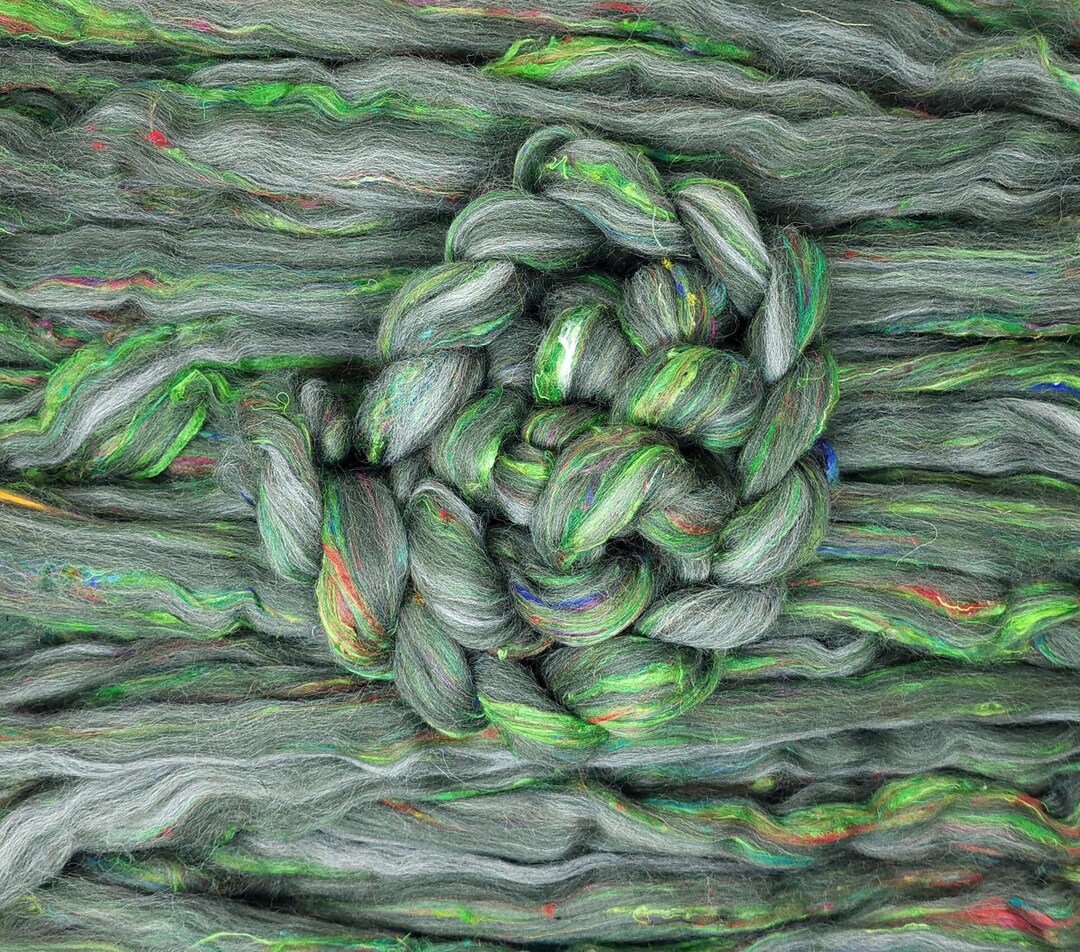 Recycled Wool and Sari Silk Combed Top Roving Fibre for Spinning or ...