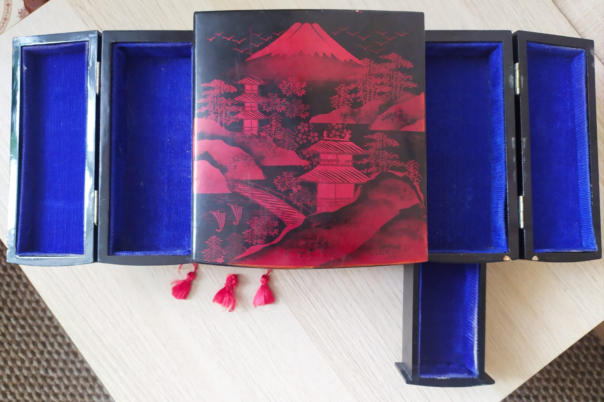 Vintage 1950s Japanese Lacquered Music Box Jewelry Box - Etsy