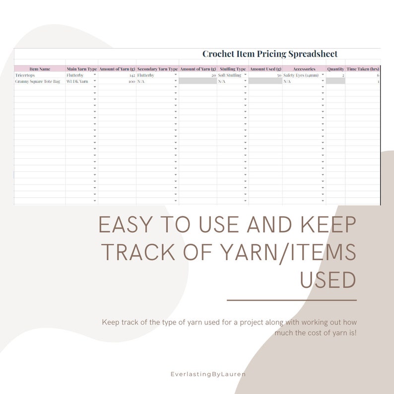 Crochet Pricing Calculator - Google Sheets Template - Perfect for Small ...