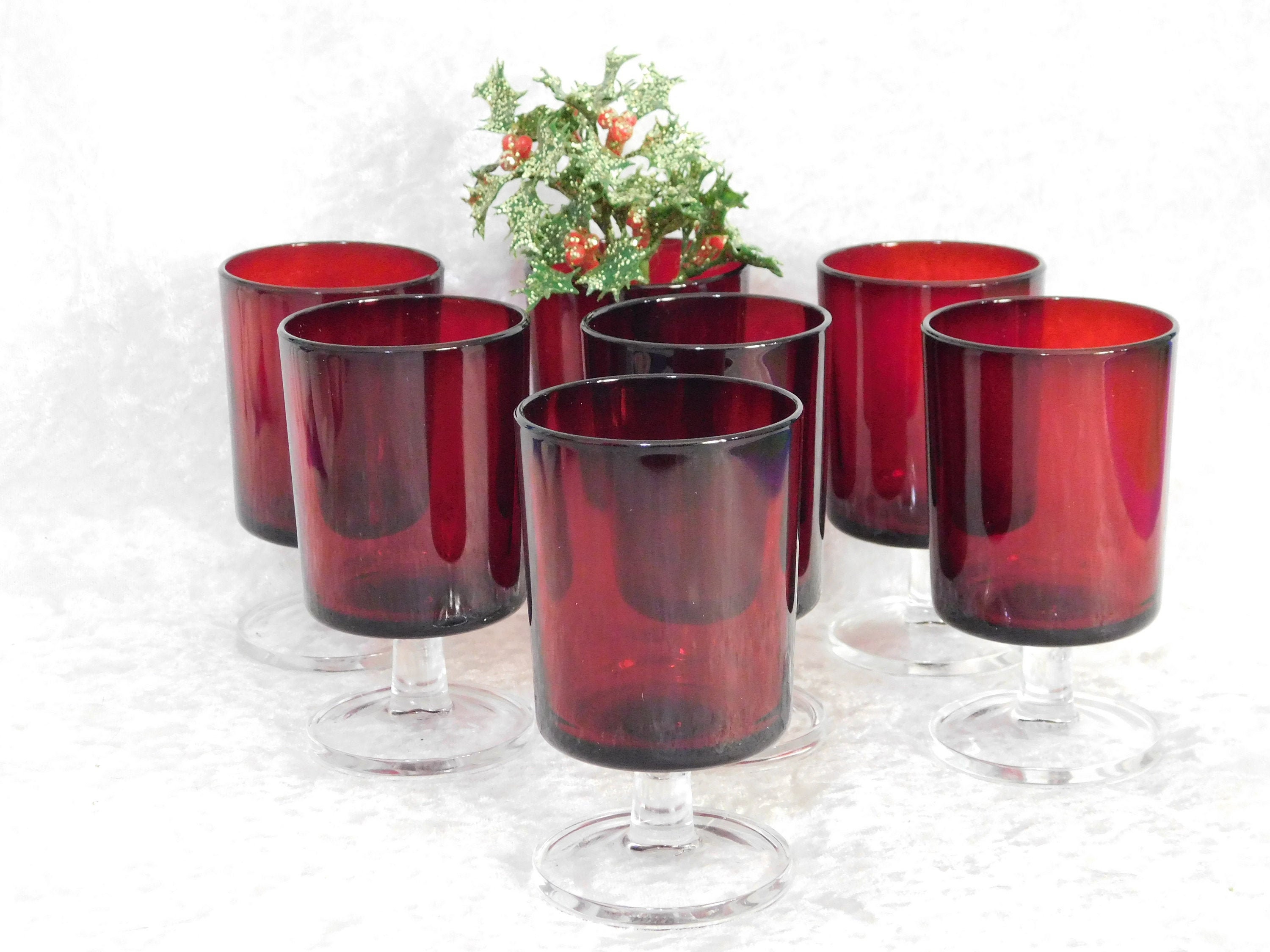 Copas de vino Red Cristal D'Arques - Etsy España