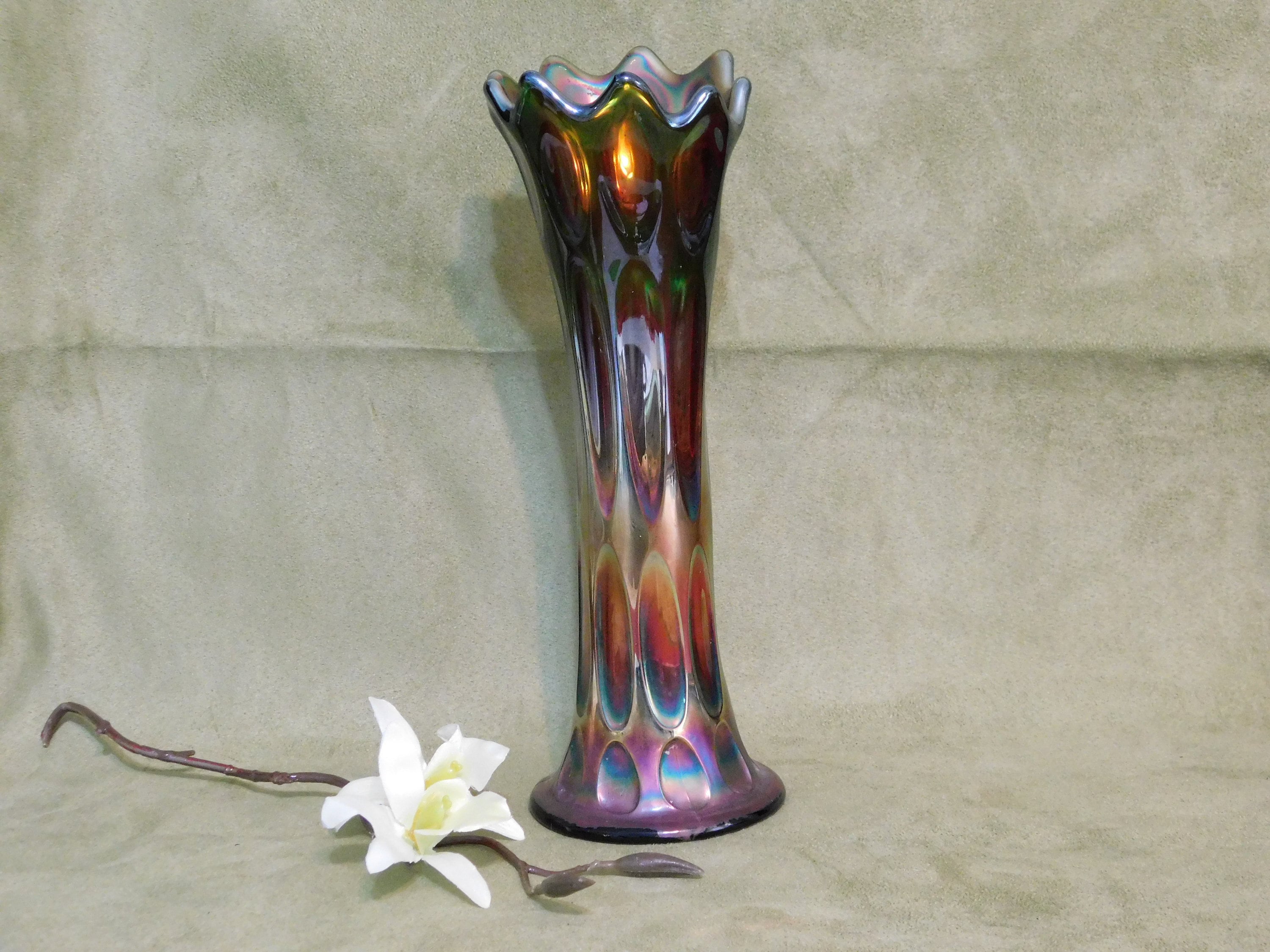 Fenton Long Thumbprint Vase - Etsy