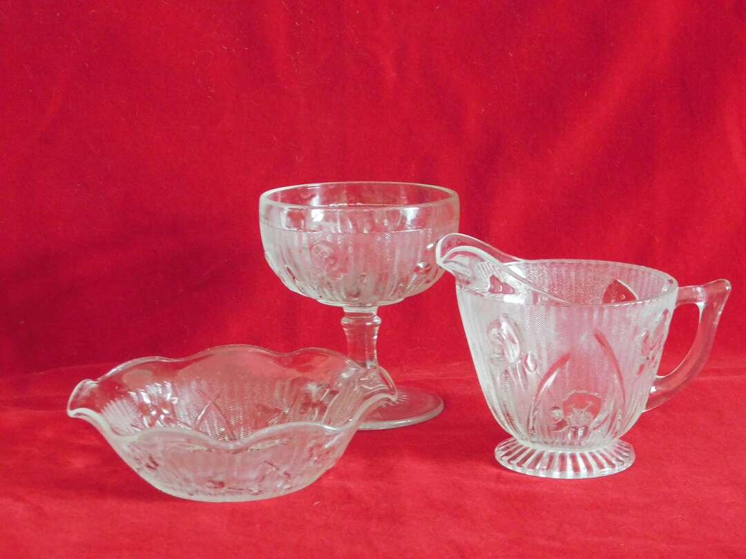 Iris and Herringbone Glass - Etsy