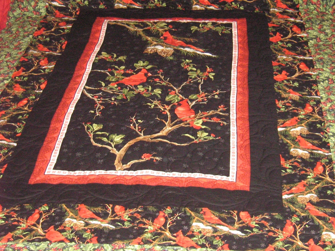 Cardinal Quilt With Beautiful Redbirds - Etsy