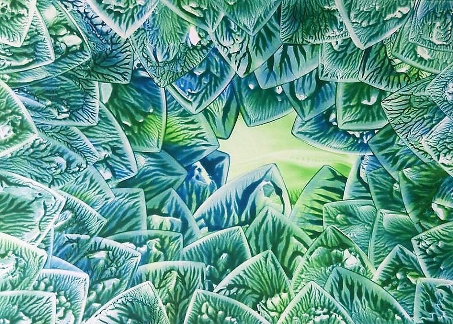 Unusual Vibrant Green Abstract Art, Green Contemporary Art, Mysterious ...