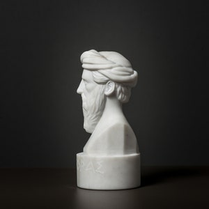 Carved MARBLE Bust of Pythagoras of Samos Statue Greek Marble - Etsy