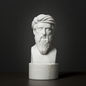 Carved MARBLE Bust of Pythagoras of Samos Statue Greek Marble - Etsy