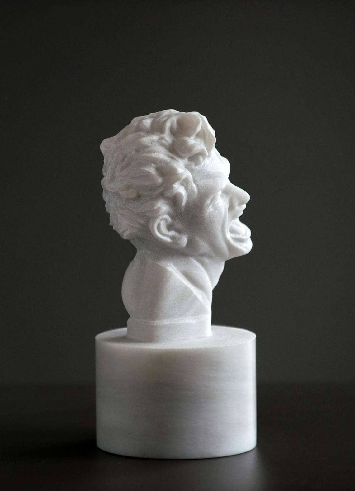 MARBLE Bust of Satyr Marsyas in Pain Statue Carved Greek Marble Artist ...