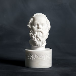 MARBLE Bust of Philosopher Socrates Carved Greek Marble Statue Figurine ...