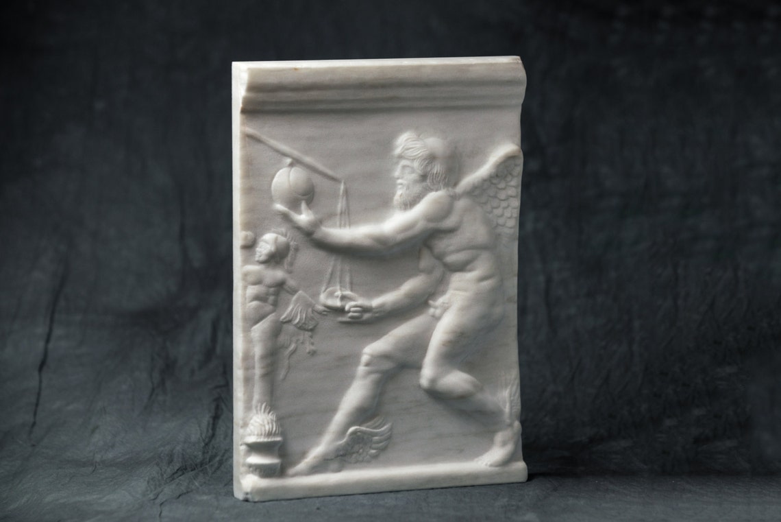 MARBLE relief depicting Caerus Kairos carved Greek marble | Etsy