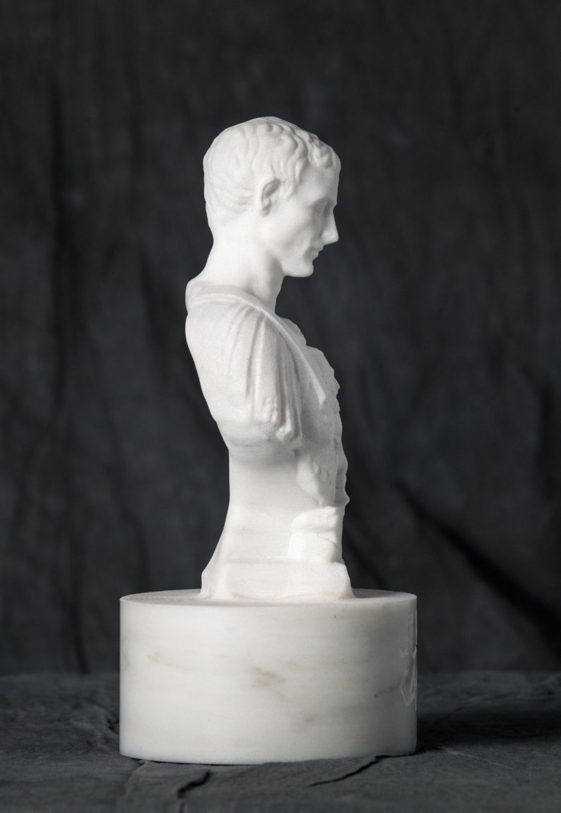 MARBLE bust of Gaius Julius Caesar statue carved Greek marble | Etsy