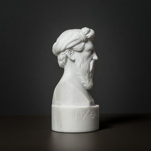 Carved MARBLE Bust of Pythagoras of Samos Statue Greek Marble - Etsy