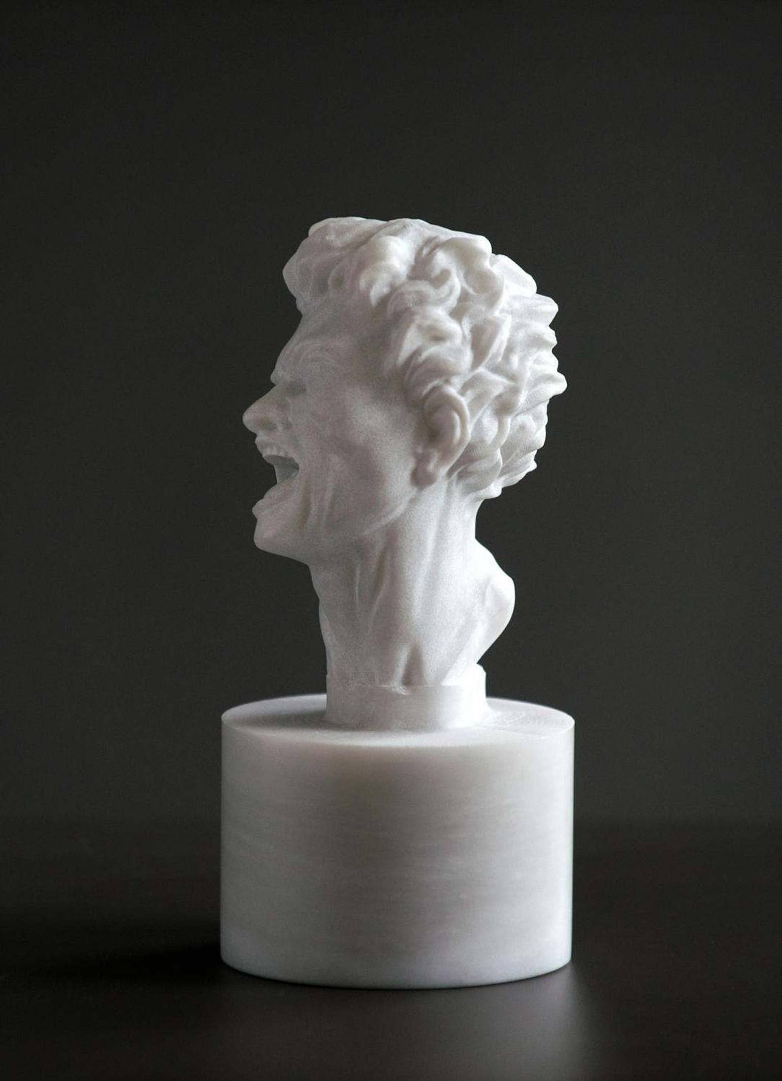 MARBLE Bust of Satyr Marsyas in Pain Statue Carved Greek Marble Artist ...