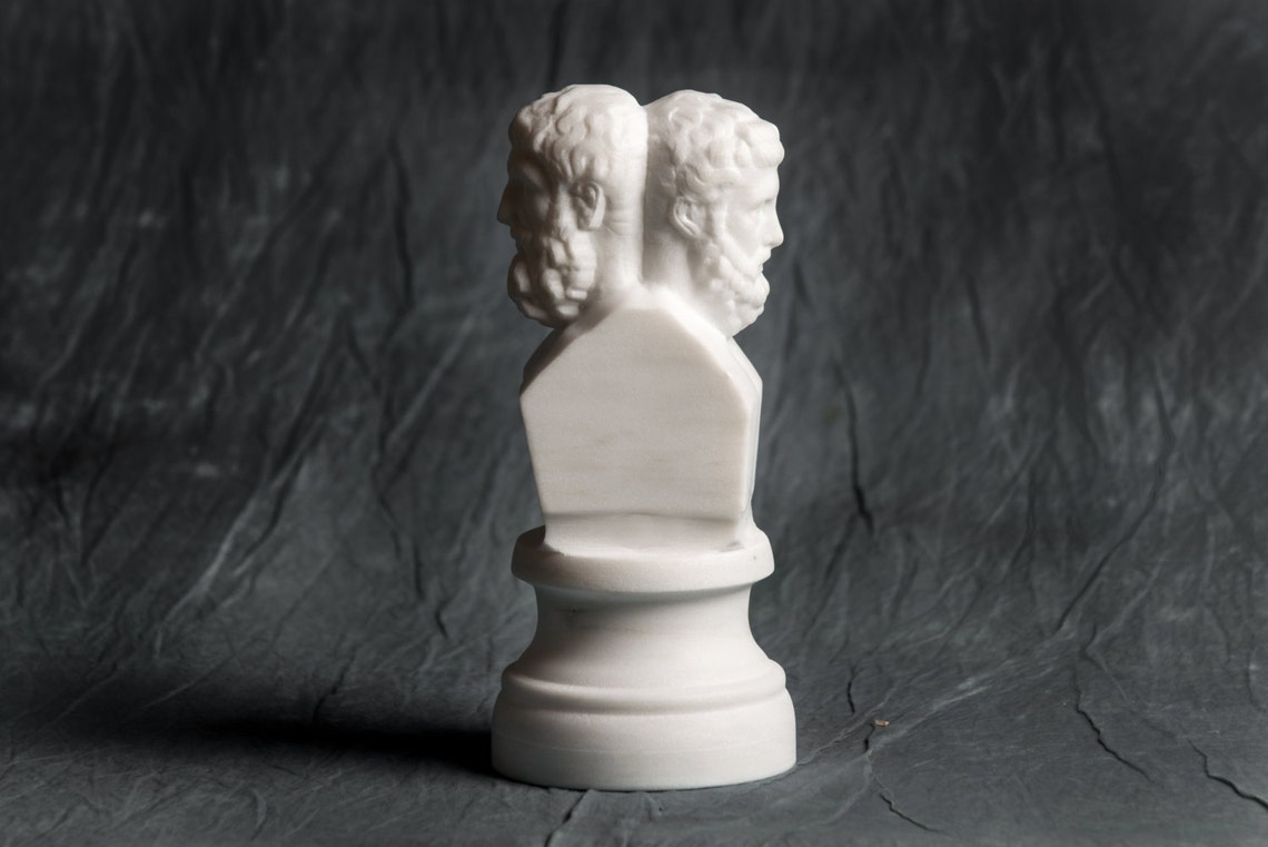 MARBLE bust of philosophers Epicurus Metrodorus carved statue | Etsy