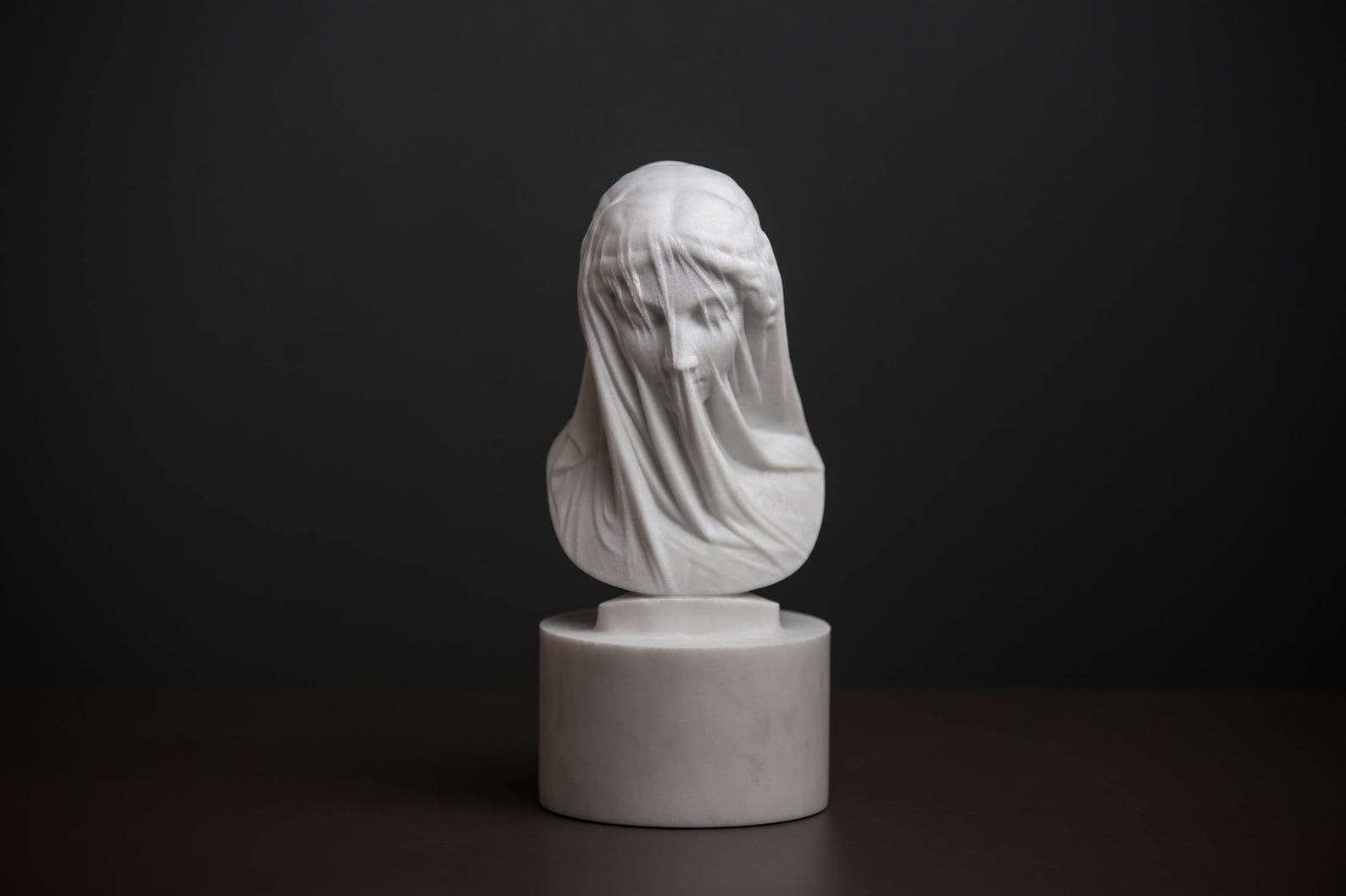 MARBLE Bust of the Veiled Virgin Mary by Strazza Carved Statue Artist ...