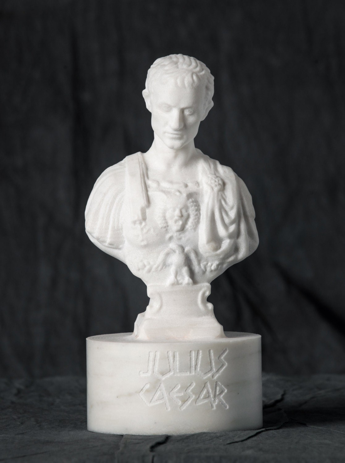 MARBLE Bust of Gaius Julius Caesar Statue Carved Greek Marble Figurine ...