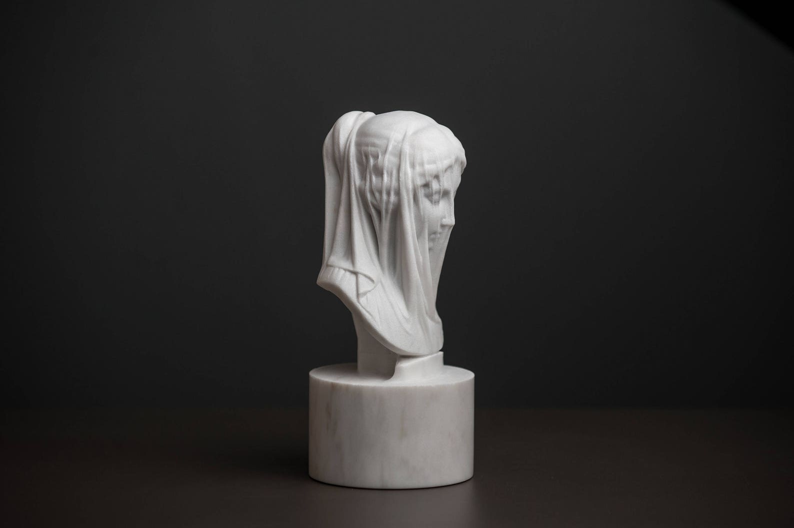MARBLE Bust of the Veiled Virgin Mary by Strazza Carved Statue Artist ...