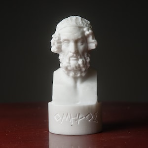 MARBLE Bust of Homer Statue Carved Greek Marble Figurine Artist ...