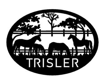 Personalized Horse Sign Last Name Established Sign Ranch | Etsy