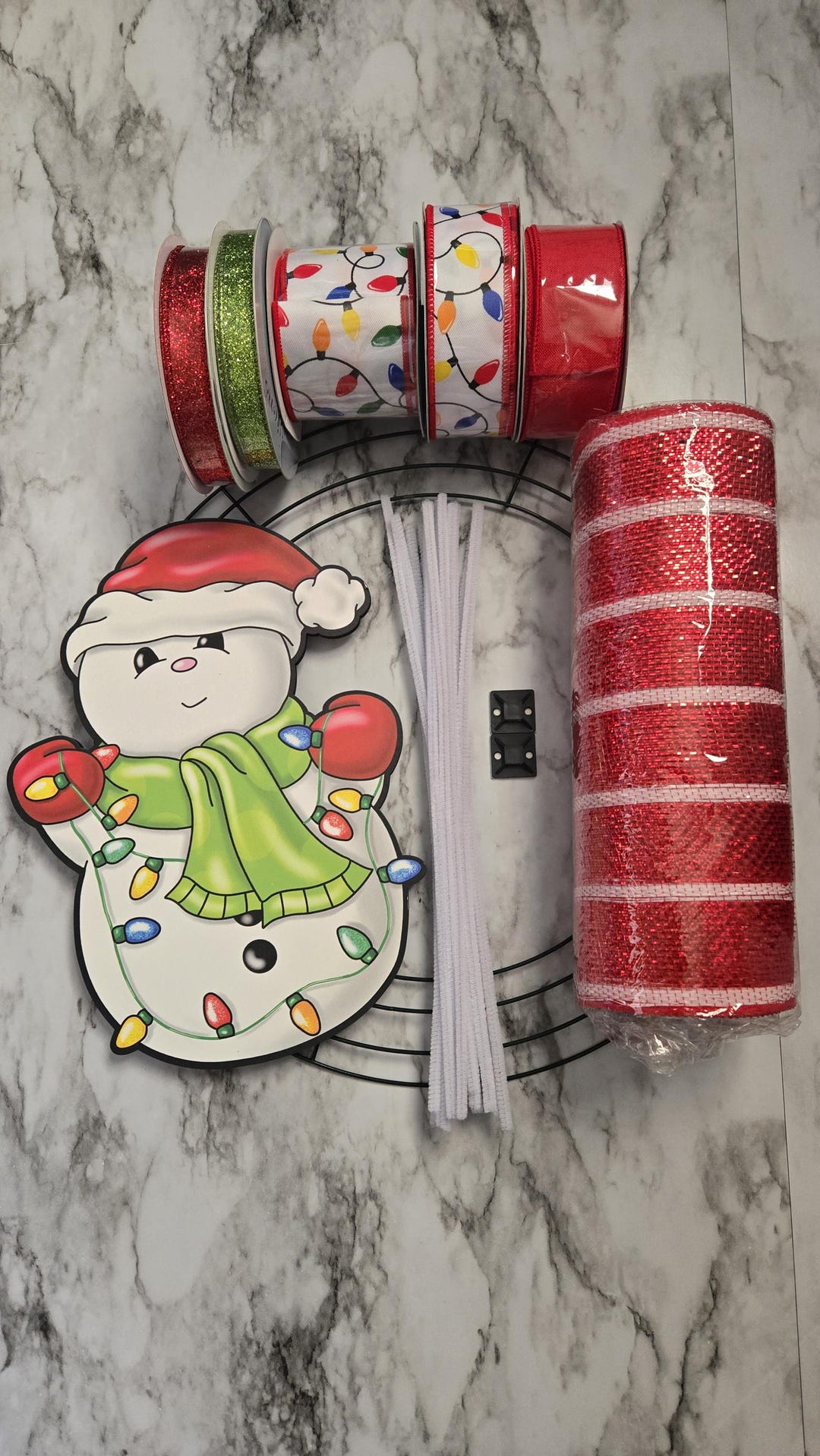 Snowman Wreath Kit - Etsy