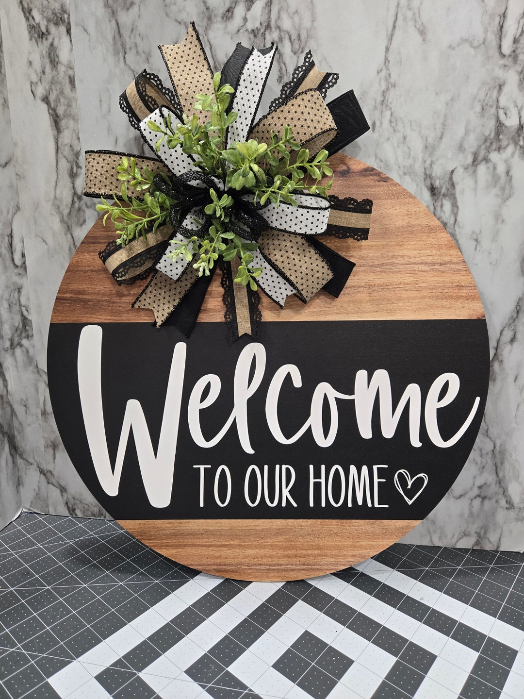Everyday Door Hanger With Changeable Bow, Welcome Door Hanger - Etsy