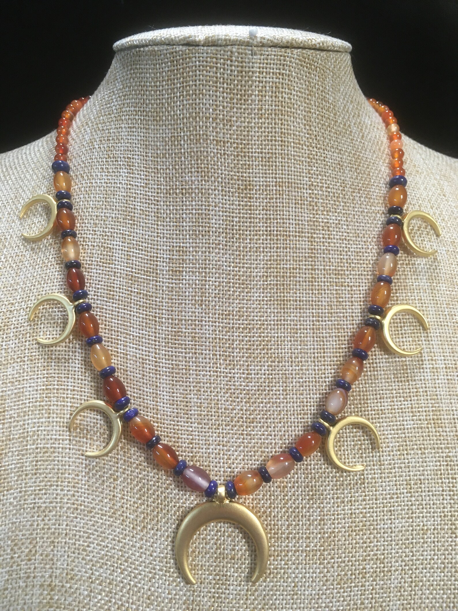 Ancient Roman, Greek, Parthian Crescent Moon Necklace With Various ...