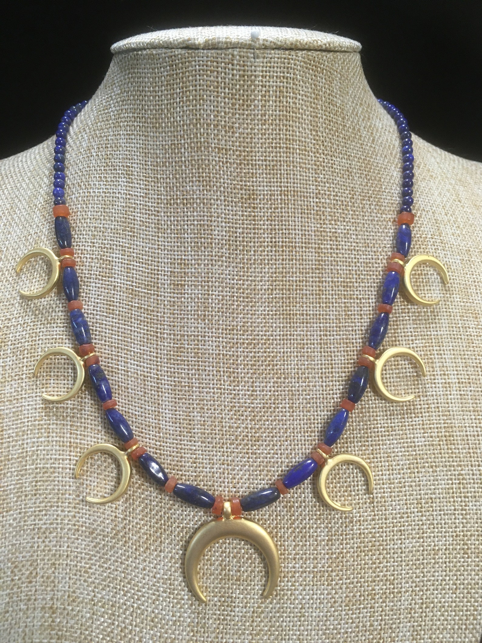 Ancient Roman, Greek, Parthian Crescent Moon Necklace With Various ...