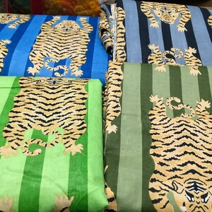 5 Yards Tiger and Stripe Printed Cotton From India - Etsy