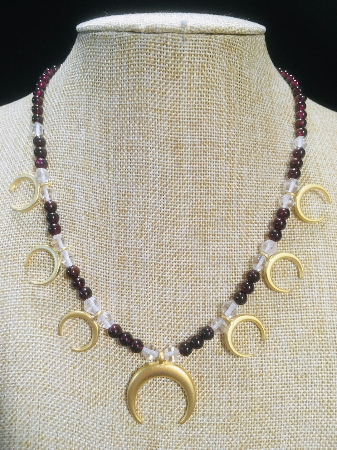 Ancient Roman, Greek, Parthian Crescent Moon Necklace With Various ...