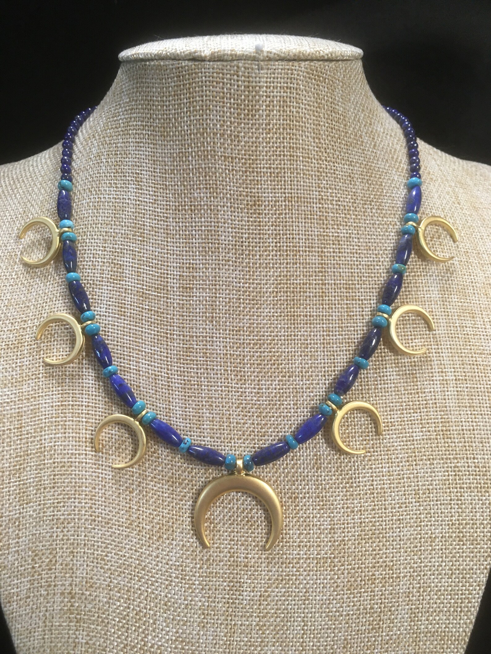 Ancient Roman, Greek, Parthian Crescent Moon Necklace With Various ...
