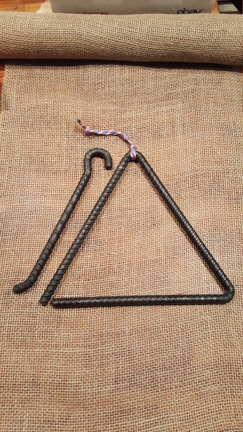Triangle Dinner Bell - Blacksmith Iron Steel Western Cowboy Rebar - Etsy