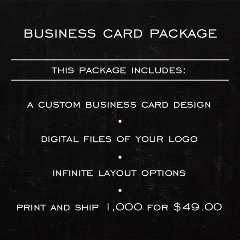 Custom Business Card Package - Etsy